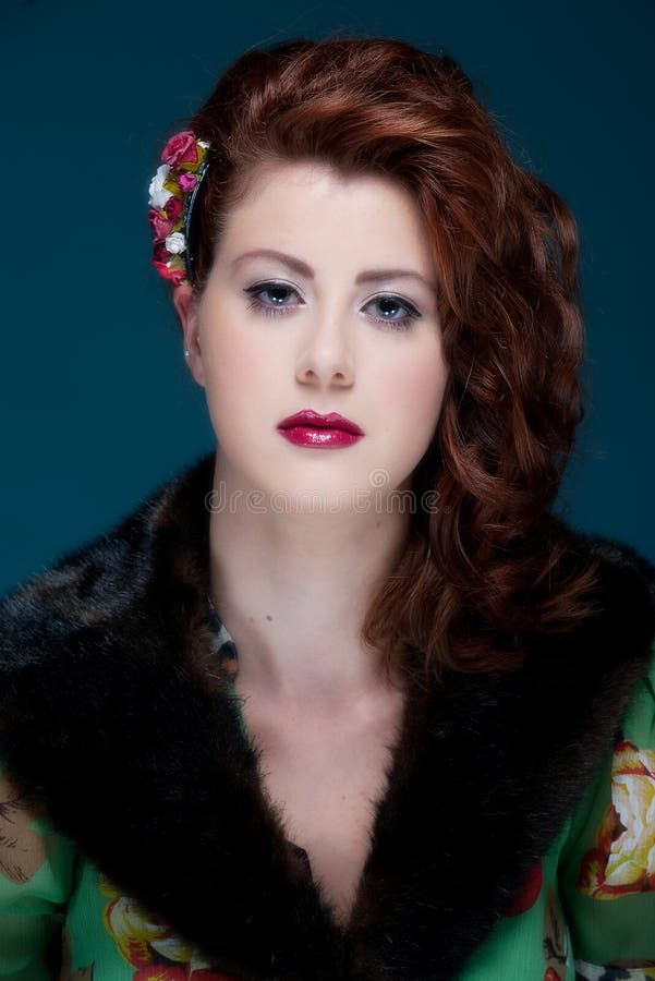 Pretty Young Retro Styled Female Stock Image - Image of lovely, pose ...