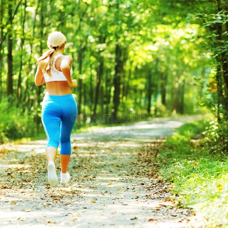 Pretty Young Runner stock image. Image of path, forest - 6253111