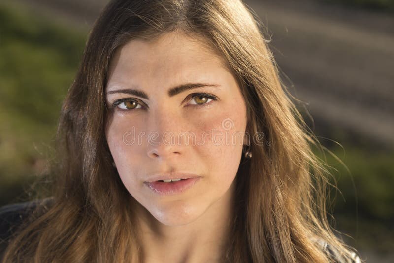 Pretty Brunette Woman Posing Naked in Front of the Camera Stock Image ...
