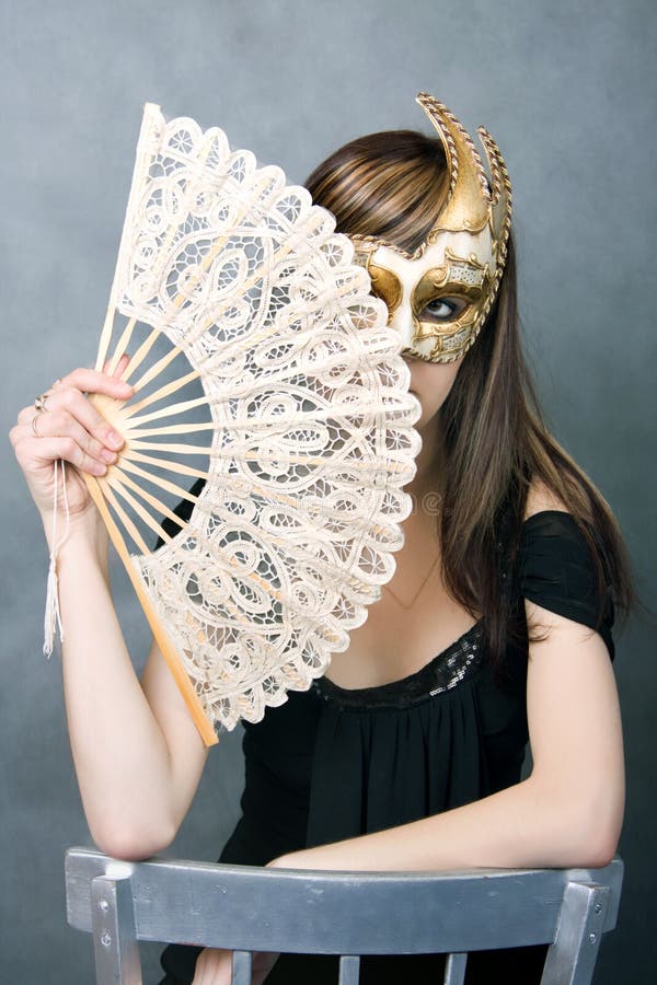 Pretty Young Woman with Fan Stock Photo - Image of look, pretty: 9667196