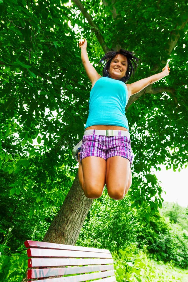 Pretty young woman stock photo. Image of girl, bench - 41092782