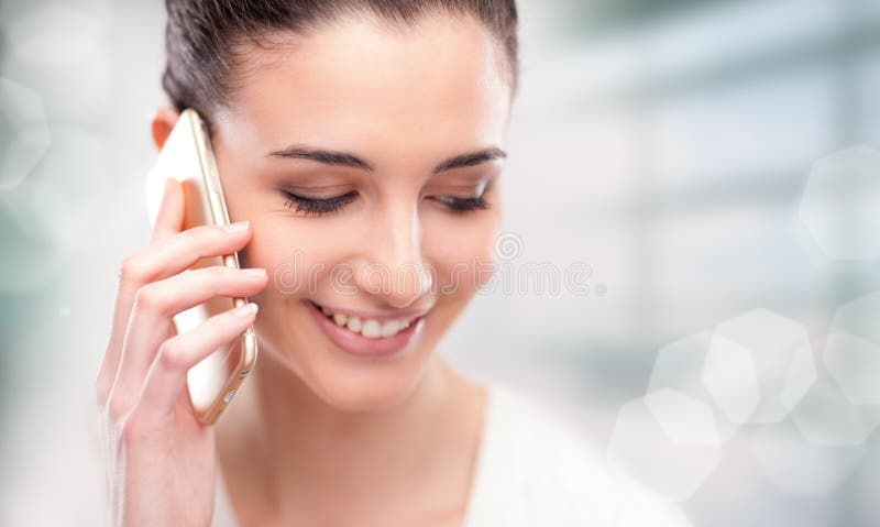 Pretty Young Woman Having a Phone Call Stock Photo - Image of beautiful ...