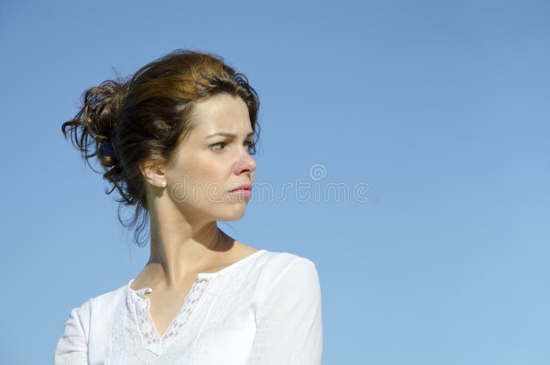 Pretty Young Woman Looking Back Over Her Shoulder Stock Photo - Image ...