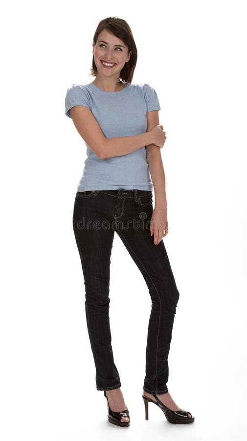 Confident Woman in Casuals Standing Arms Crossed Stock Photo - Image of ...