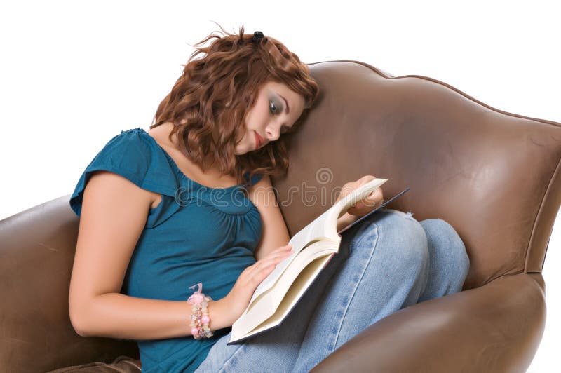 Pretty Young Woman Reading Text Message Stock Image - Image of ...