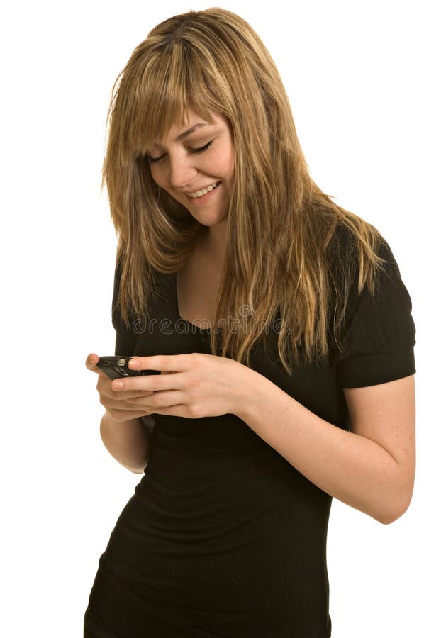 Messaging stock photo. Image of pretty, cellphone, communicate - 358532
