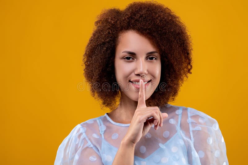 Pretty Young Woman Showing a Hush Sign Stock Photo - Image of wellbeing ...