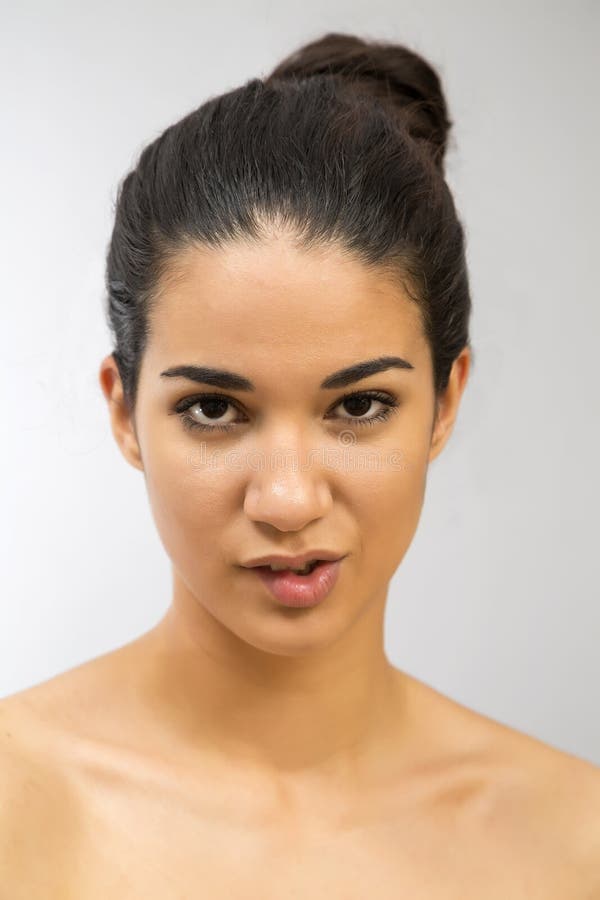 Pretty Young Woman In The Studio Stock Photo - Image of feminine ...