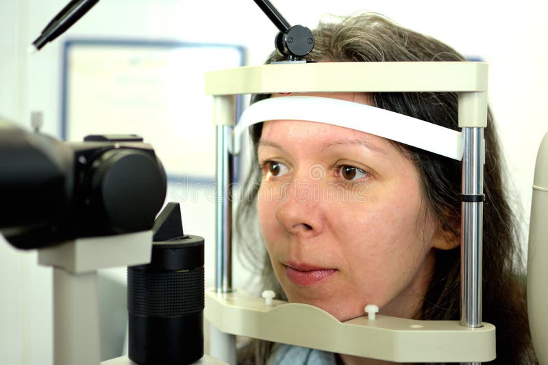 Pretty Young Woman Undergone an Ocular Fundus Inspection with ... Pretty Young Woman Undergone an Ocular Fundus Inspection with ...