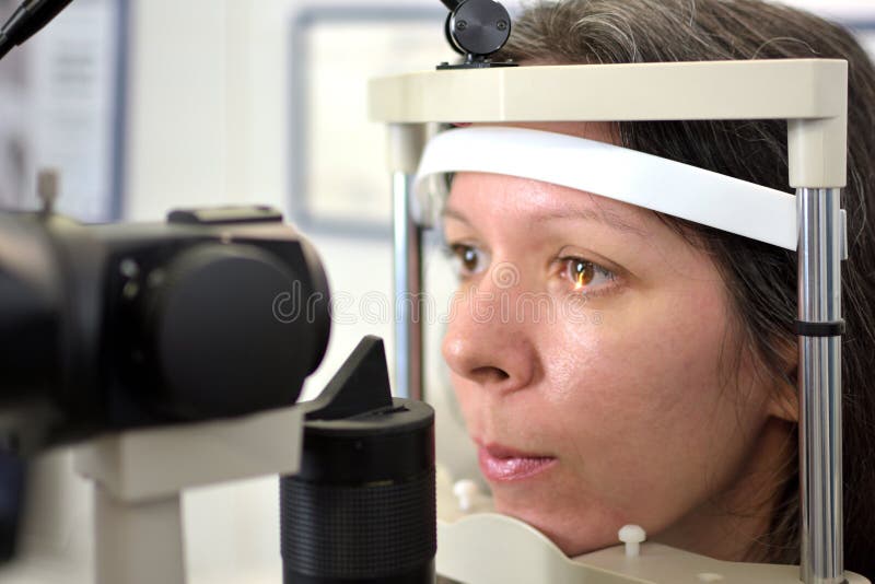 Pretty Young Woman Undergone an Ocular Fundus Inspection with ... Pretty Young Woman Undergone an Ocular Fundus Inspection with ...