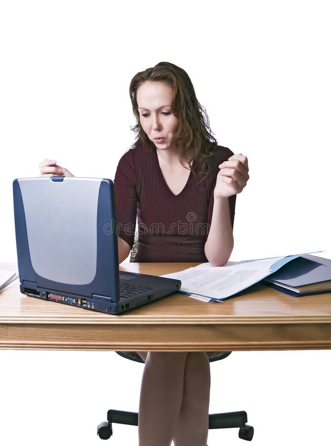 Pretty young woman at work stock photo. Image of caucasian - 11141430