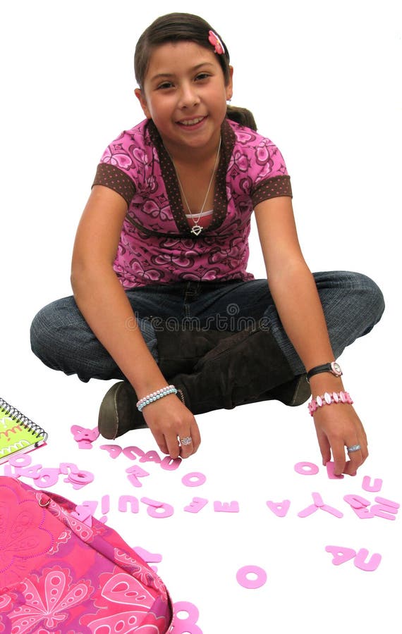 Prety Young Playing with Letters Stock Photo - Image of concept ...