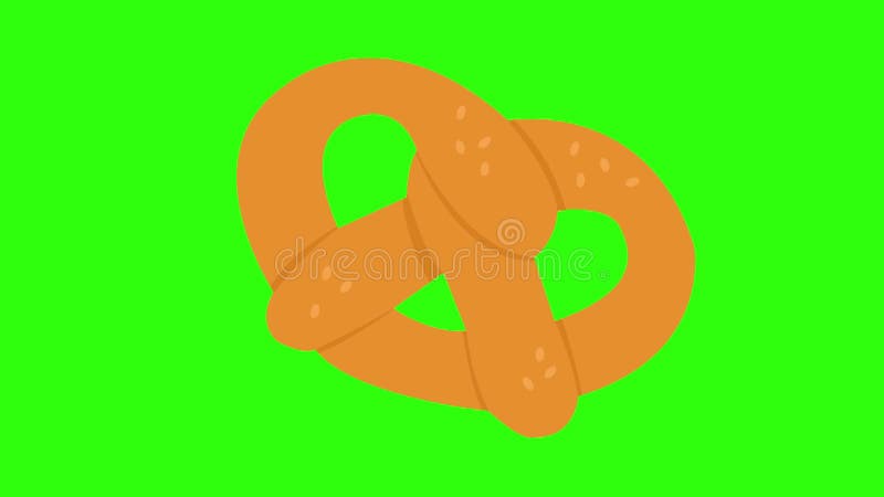 Pretzel on chroma key stock footage. Video of cartoon - 289490002
