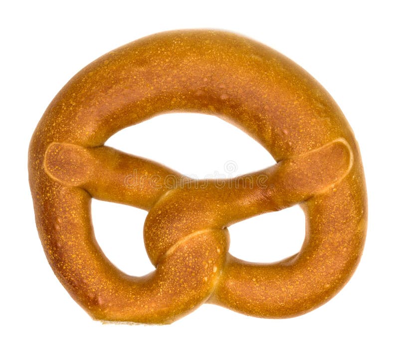 Pretzel Isolated on White. Fresh Fragrant Brezel Top View. Stock Image ...