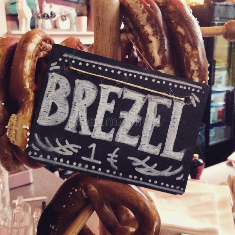 Pretzel sign stock photo. Image of food, shop, pretzel - 58021860