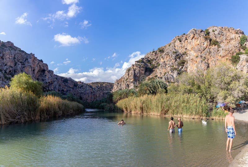 Preveli Beach and Preveli Palm Forest Editorial Photography - Image of ...
