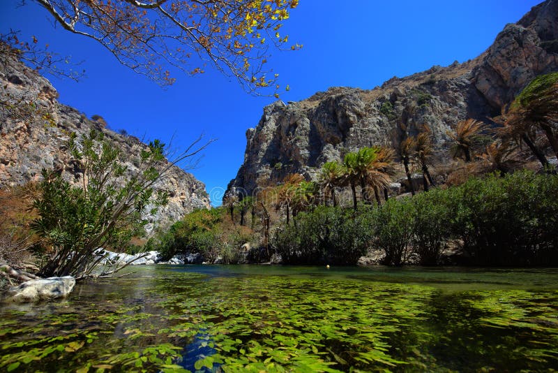 Preveli lagoon stock photo. Image of greece, crete, river - 5590992