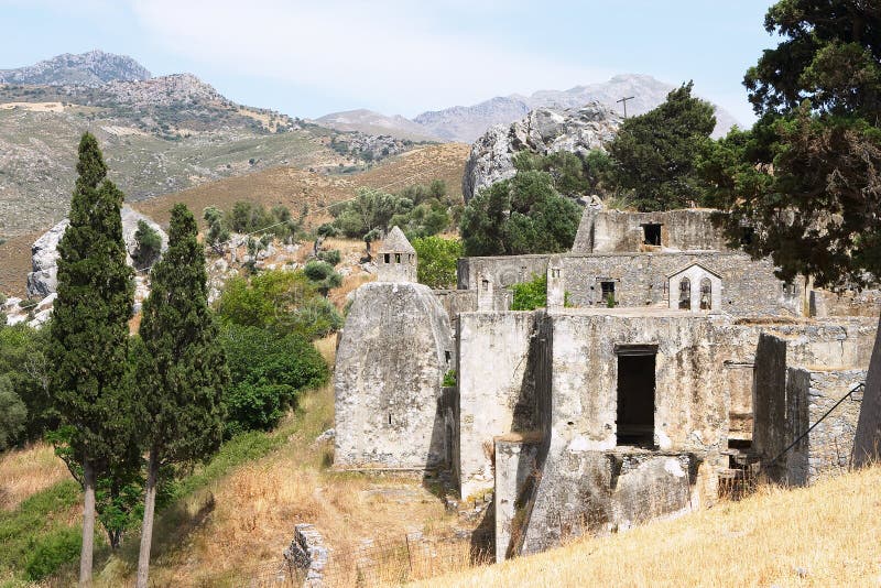 Kato Moni Preveli Monastery in Crete, Greece Stock Photo - Image of ...