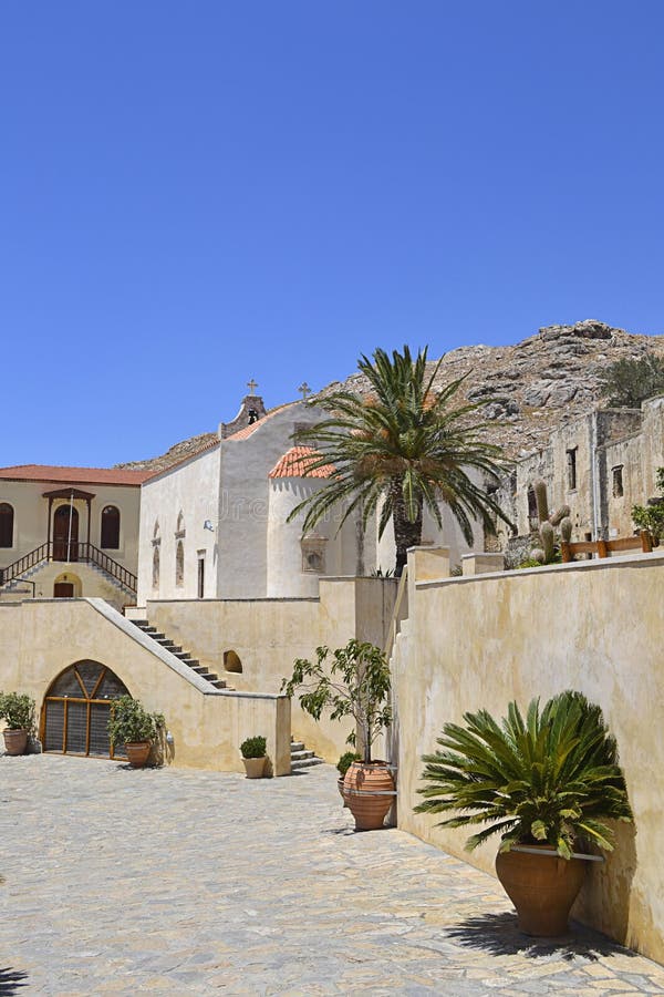 Preveli Monastery in Crete, Greece Stock Photo - Image of mountains ...