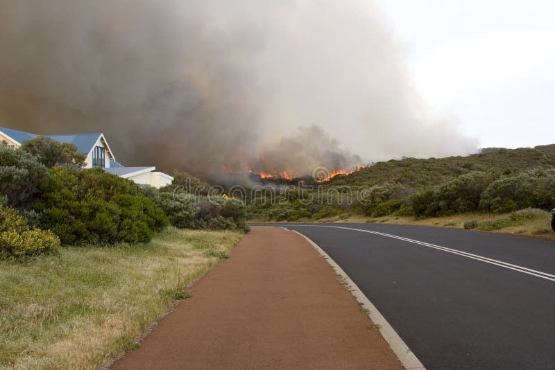 Prevelly Beach Bushfire editorial stock image. Image of bushfire - 11518029