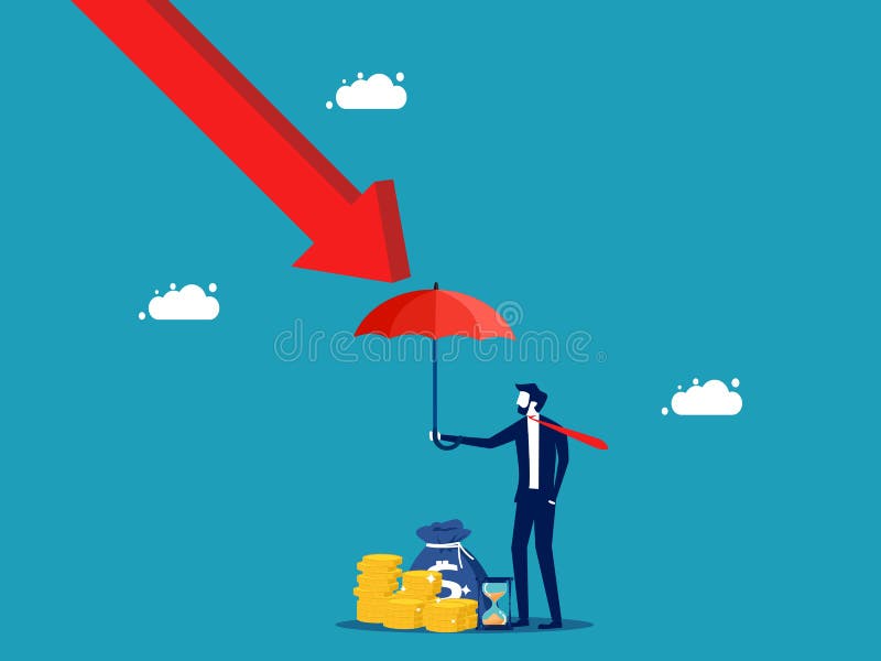 Prevent Risks and Crises. Businessman Holding Umbrella To Protect ...