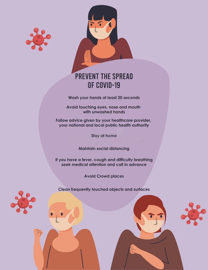 Prevent the Spread of Covid19 Campaign with Group of Women Stock Vector ...