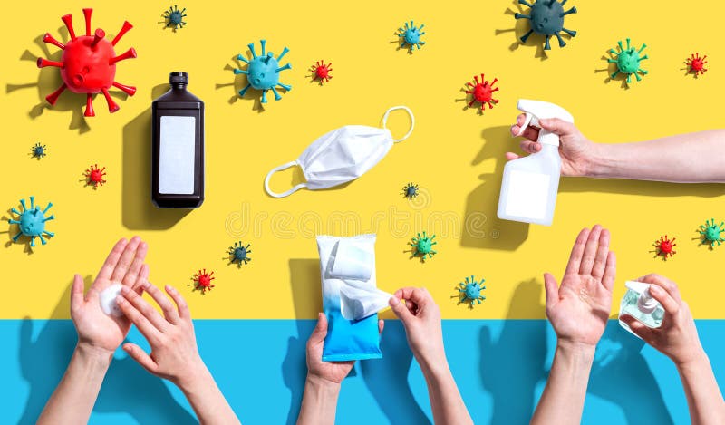 Prevent and germs stock photo. Image of minimal, flatlay - 178324042