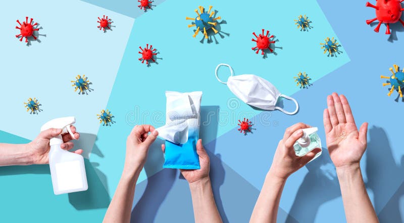 Prevent virus and germs stock image. Image of flat, mask - 200732705