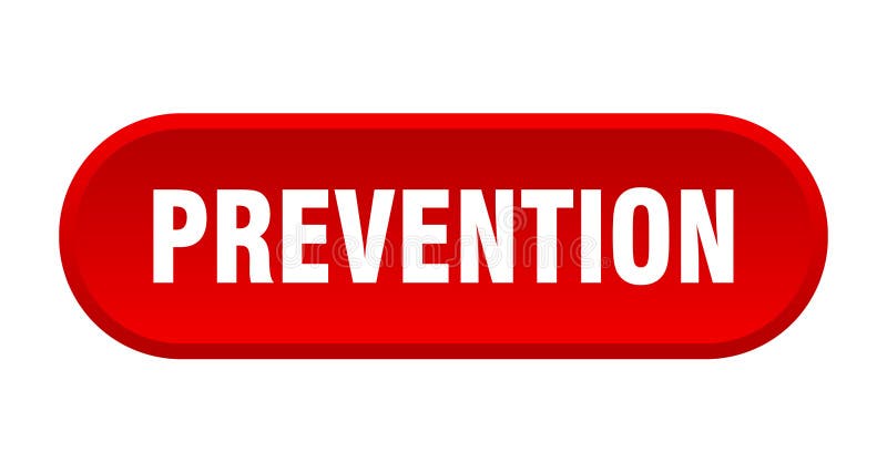 Prevention Button. Rounded Sign on White Background Stock Vector ...