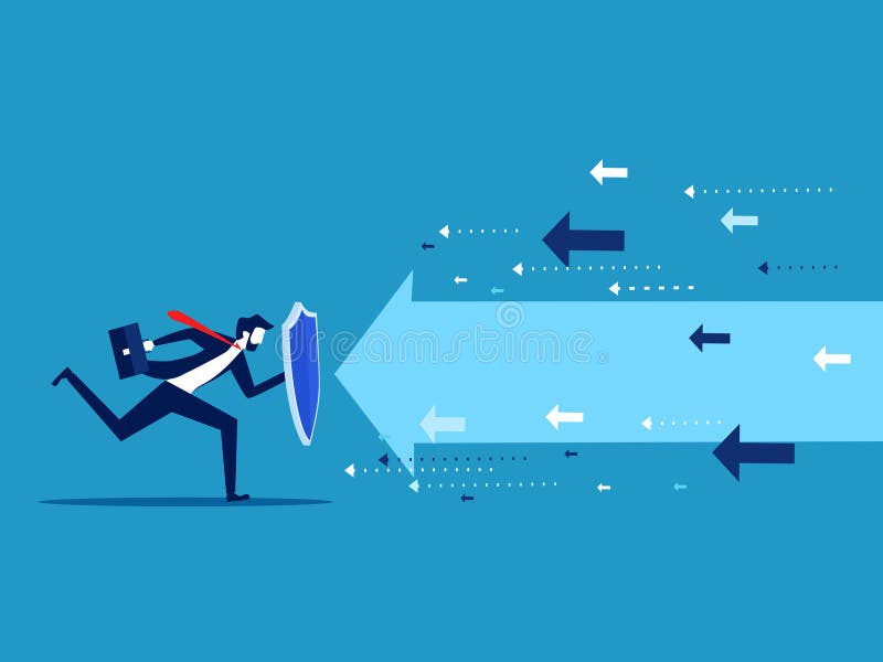 Prevention of Major Crises. Businessman Holding a Protective Shield and ...