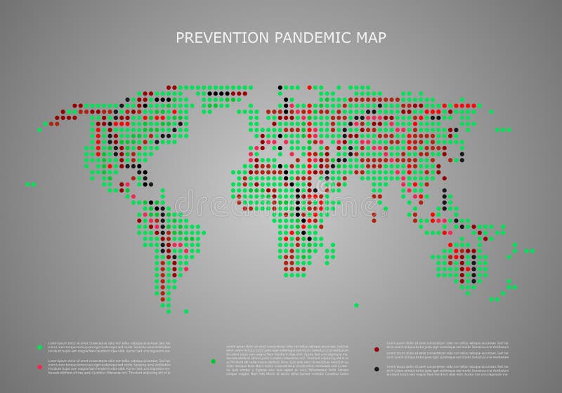 Prevention and Pandemic Map Dotted with Points - Vector EPS 10 Stock ...