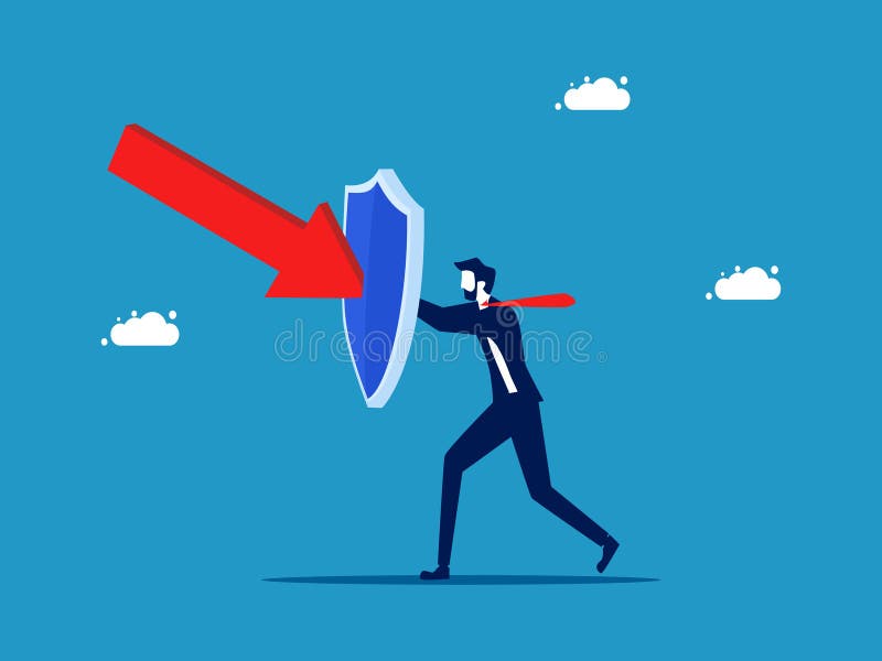 Prevention or Risk Management. Businessman Holding Shield To Protect ...