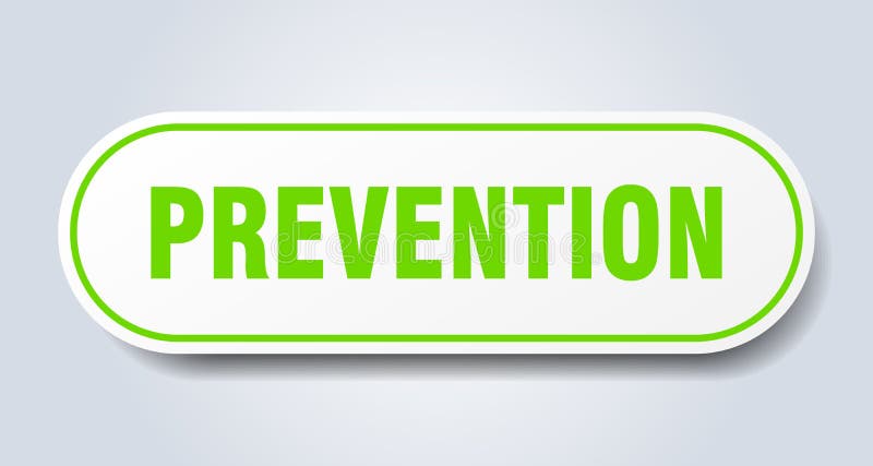 Prevention Button. Rounded Sign on White Background Stock Vector ...