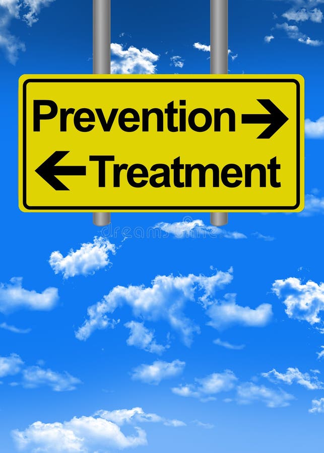 Prevention Versus Treatment on Road Sign Stock Illustration ...