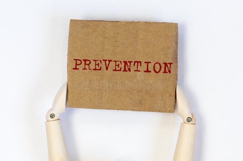 Prevention Word on Craft Paper in Wooden Hands Stock Image - Image of ...