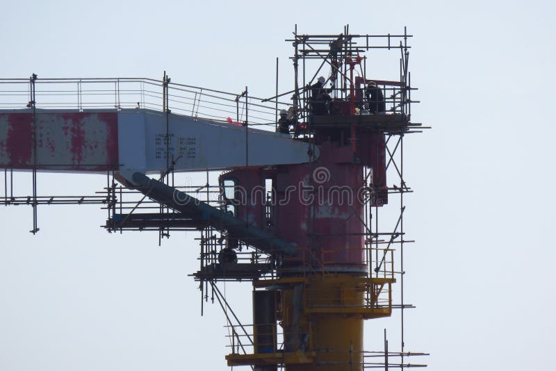 Preventive Maintenance Crane Construction on Oil and Rig Platform for ...