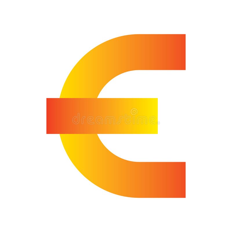 Creative Letter E Square Solid Color Logo Design Stock Illustration ...