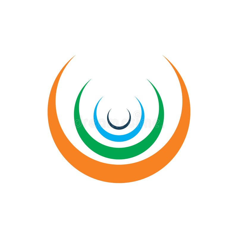 Creative Color Circle Moon Line Art Group Logo Design Stock Vector ...