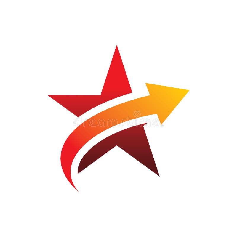 Modern Motion Arrow Color Line Shape Star Logo Design Stock Vector ...