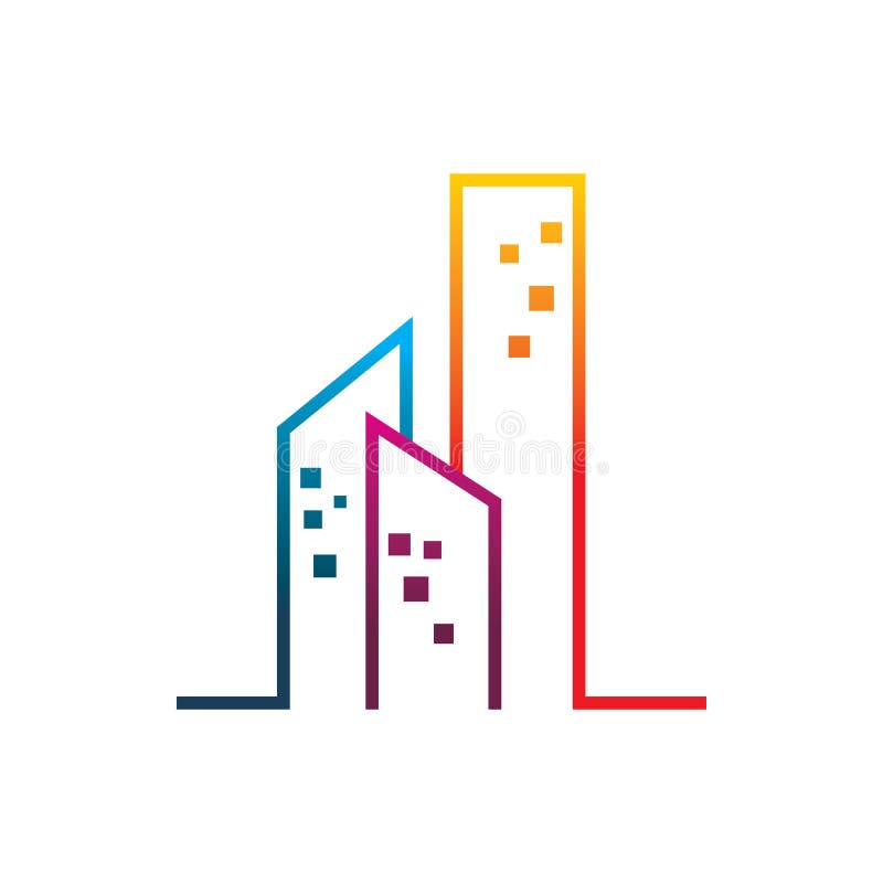 Creative Color Building Apartment City Tower Logo Design Stock Vector ...