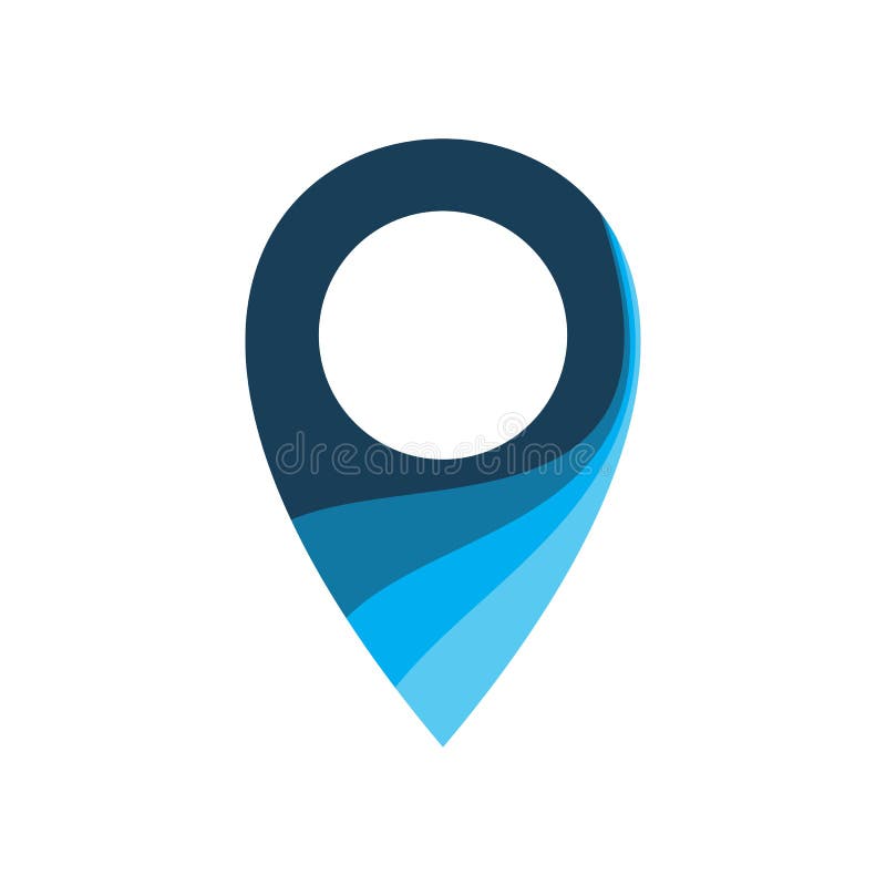 3d Modern Blue Color Pin Map Logo Design Stock Vector - Illustration of ...