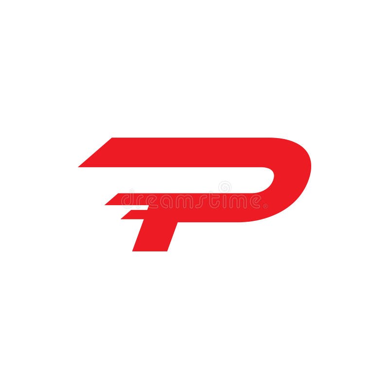 Modern Creative Motion Speed Red Color Letter P Logo Design Stock ...