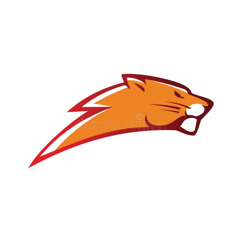 Lightning Speed Puma Tiger Logo Design Stock Illustration ...