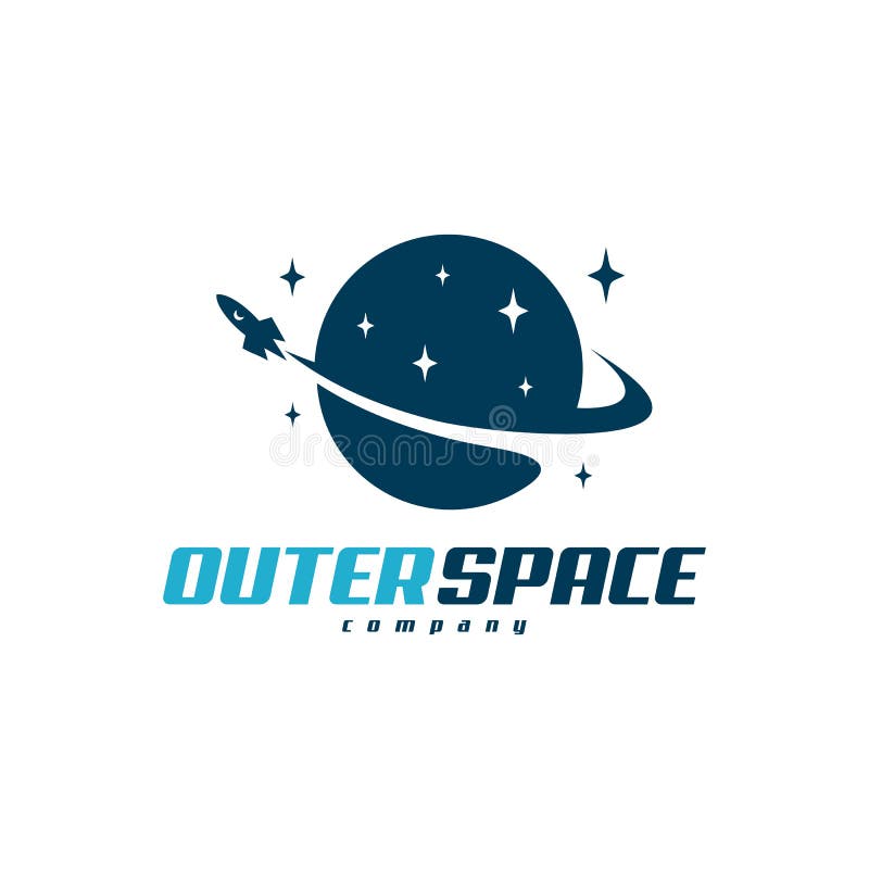 Planet Outer Space Rocket Logo Design Stock Illustration - Illustration ...
