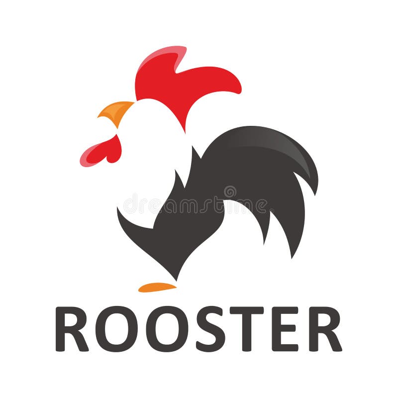 Modern Style Rooster Logo Design Stock Illustration - Illustration of ...