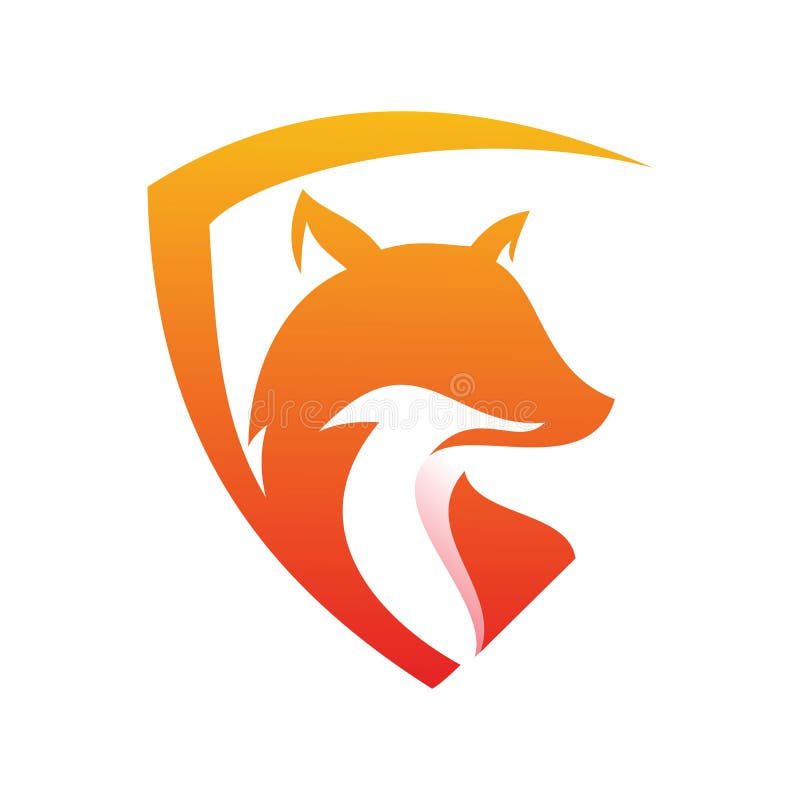 Red fox shield logo design stock illustration. Illustration of shield ...