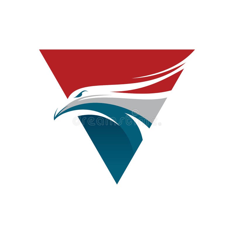 Blue Red Eagle Triangle Logo Design Stock Illustration - Illustration ...