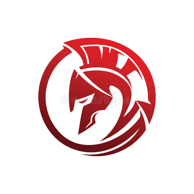 Red Circle Spartan Logo Design Stock Illustration - Illustration of ...