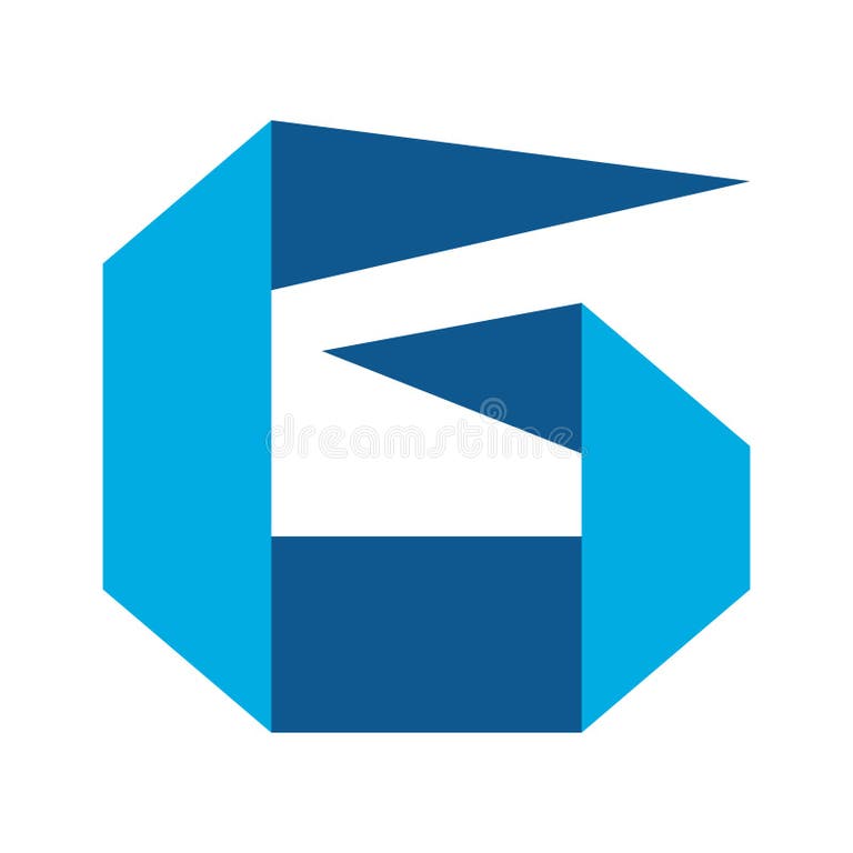 Letter G Folded Logo Template Stock Vector - Illustration of blue ...