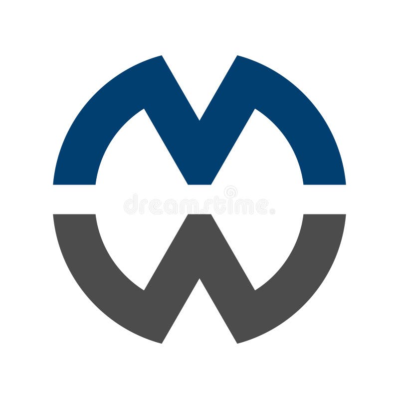 Circle Logo MW Letter Template Stock Vector - Illustration of text ...